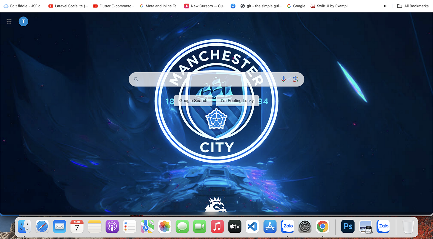 Google - Manchester City Football Theme | Coolstyles.org