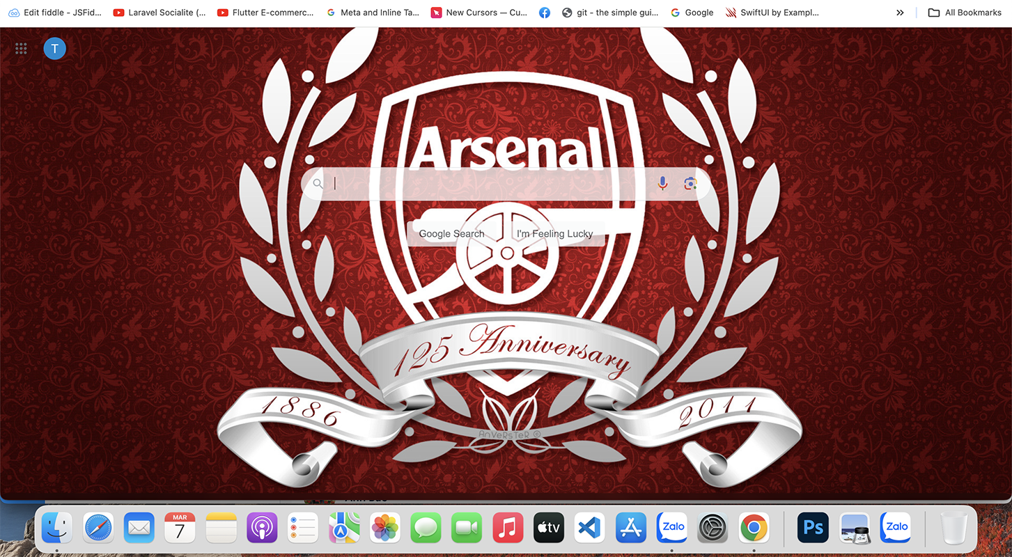 Google - Arsenal FC Theme | Coolstyles.org